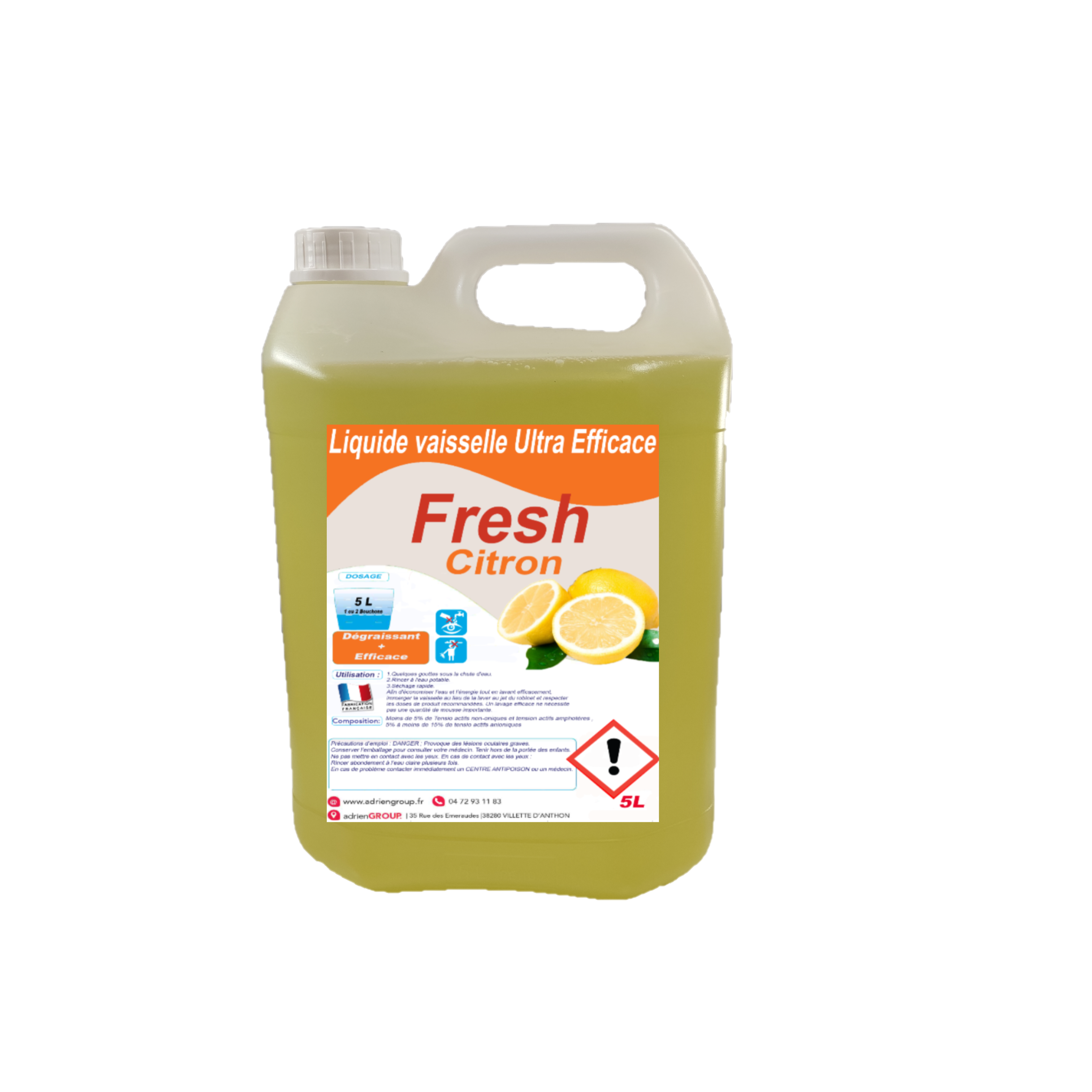 4 BIDONS DE LIQUIDE VAISSELLE CITRON – FRESH